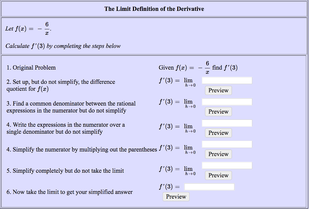 Solved The Limit Definition of the Derivative Let f(z) | Chegg.com