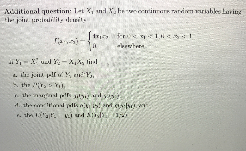 Solved Let X_1 and X_2 be two continuous random variables | Chegg.com