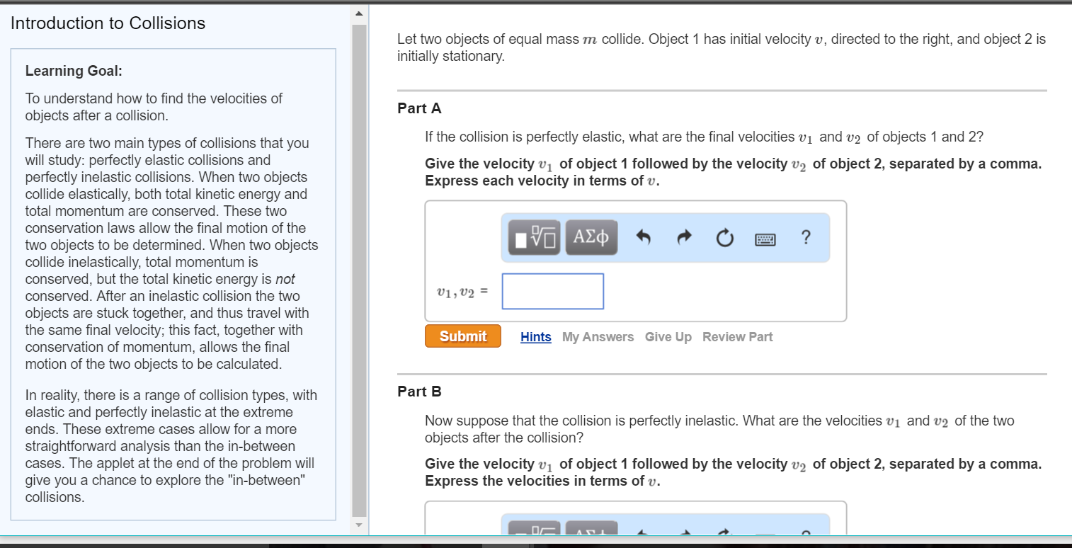 Solved Introduction to Collisions Learning Goal: To | Chegg.com