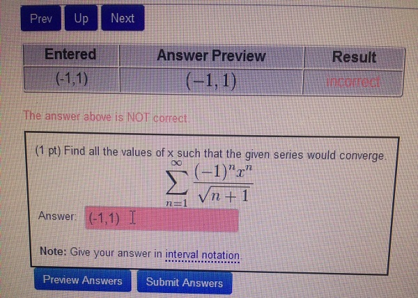 Solved Find all the values of x such that the given series | Chegg.com