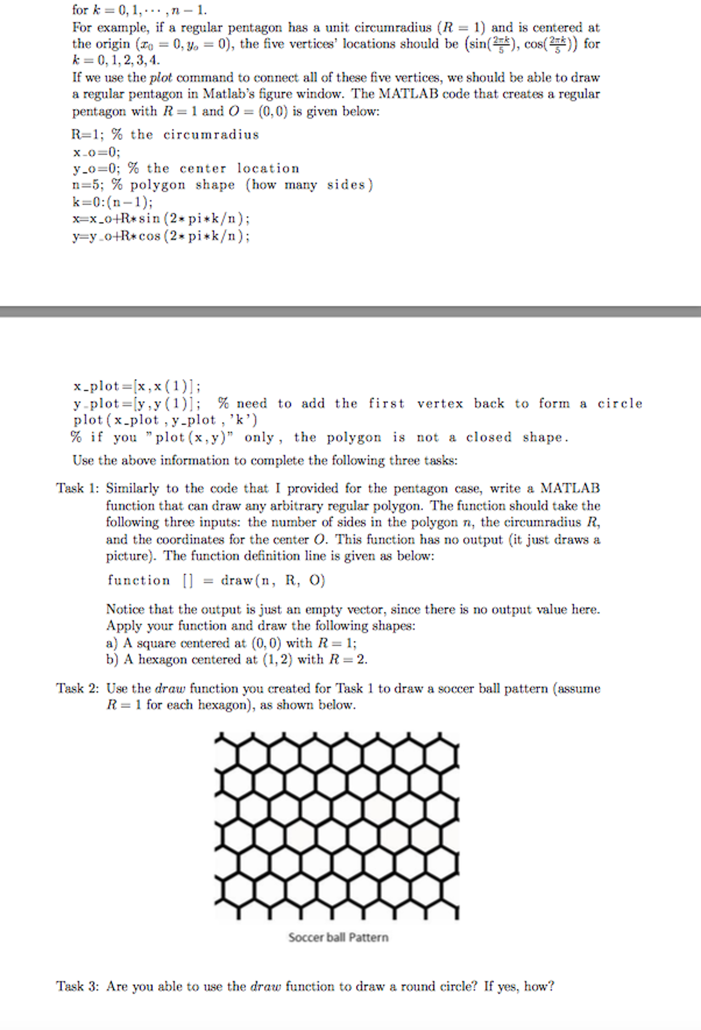 Solved For k = 0, 1, ..., n -1. For example, if a regular | Chegg.com