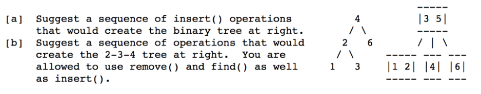 Solved a Suggest a sequence of insert) operations 13 5 that | Chegg.com