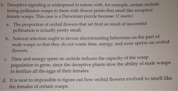 Solved Deceptive signaling is widespread in nature with, for | Chegg.com
