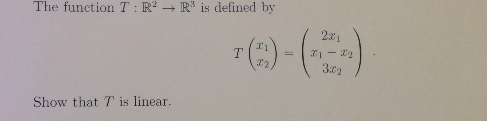Solved The function T: R^2 rightarrow R^3 is defined by | Chegg.com