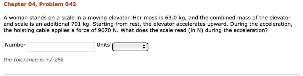 Solved Chapter 04, Problem 042 A woman stands on a scale in | Chegg.com
