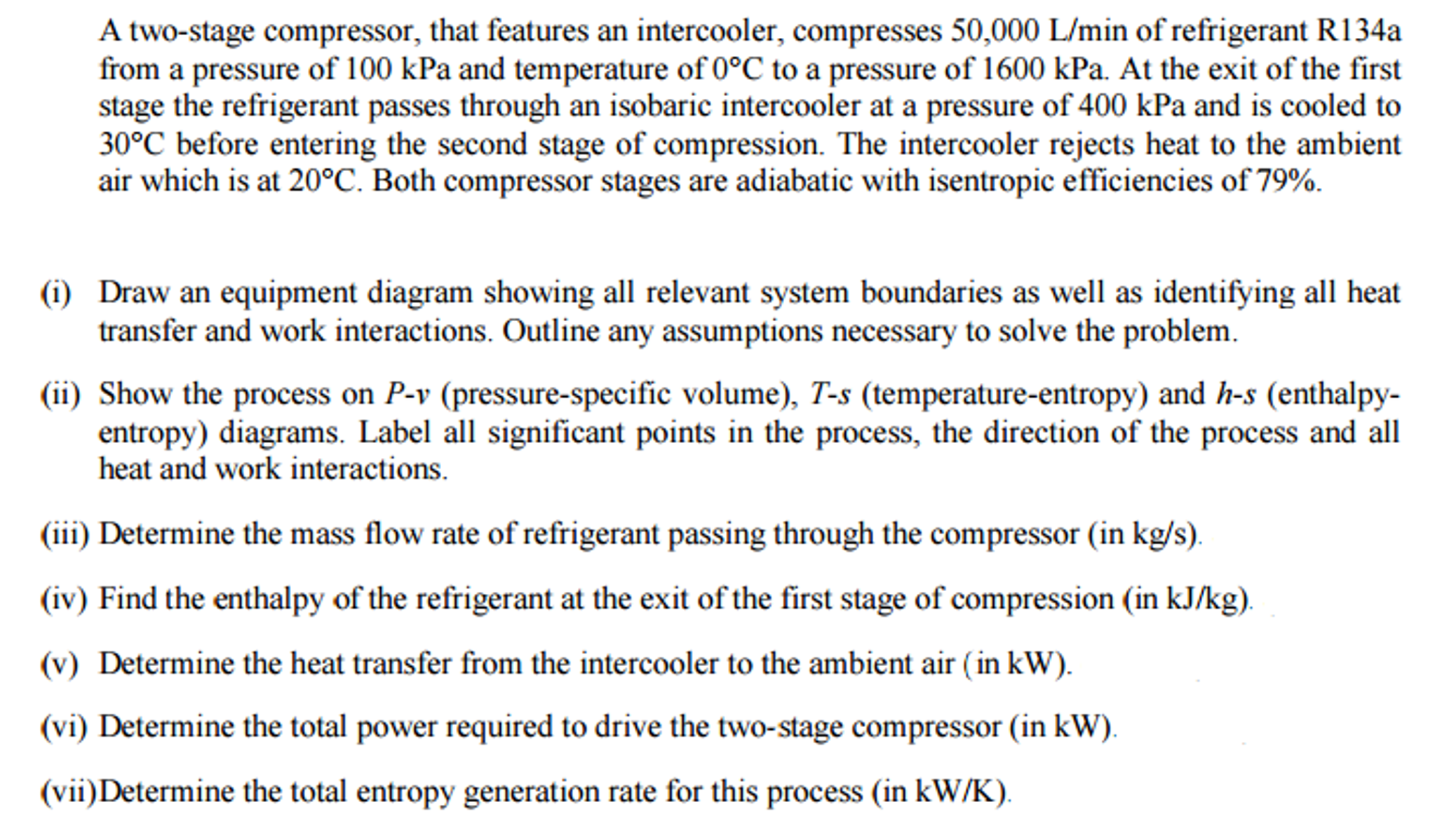 A two-stage compressor, that features an intercooler, | Chegg.com