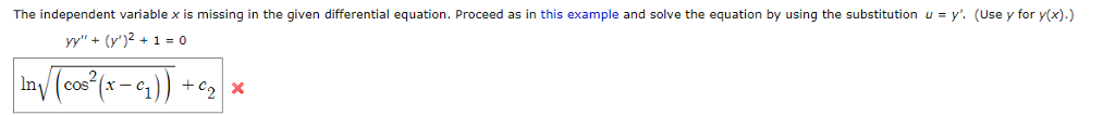 Solved The independent variable x is missing in the given | Chegg.com