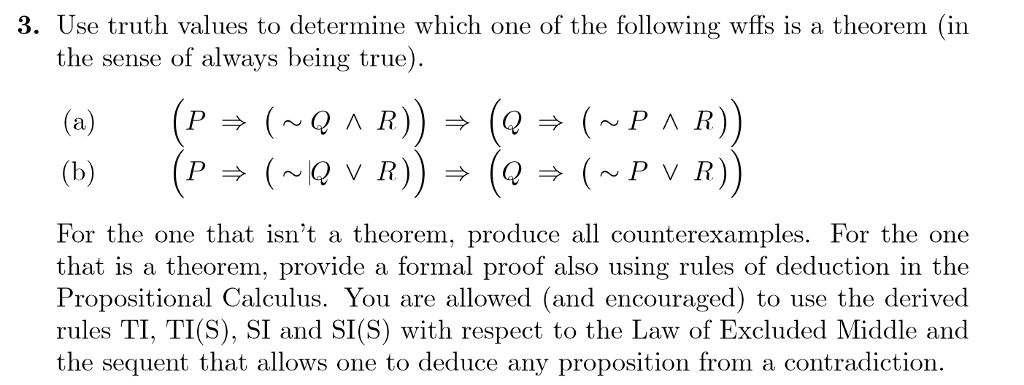 Solved Use truth values to determine which one of the | Chegg.com