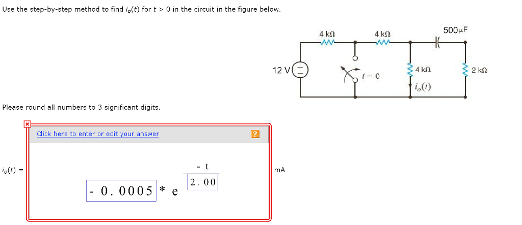 Solved Use the step-by-step method to find io(t) for t > 0 | Chegg.com