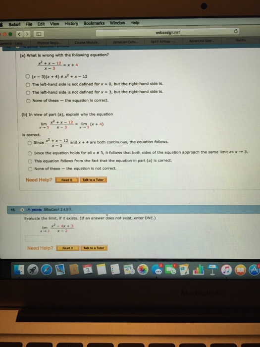 Solved What is wrong with the following equation? X^2 + x | Chegg.com