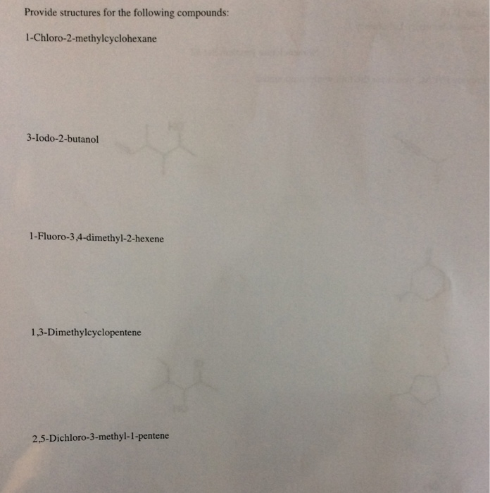 Solved Provide structures for the following compounds: | Chegg.com