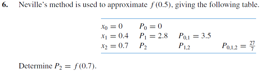 Solved Neville's method is used to approximate f '(0.5), | Chegg.com