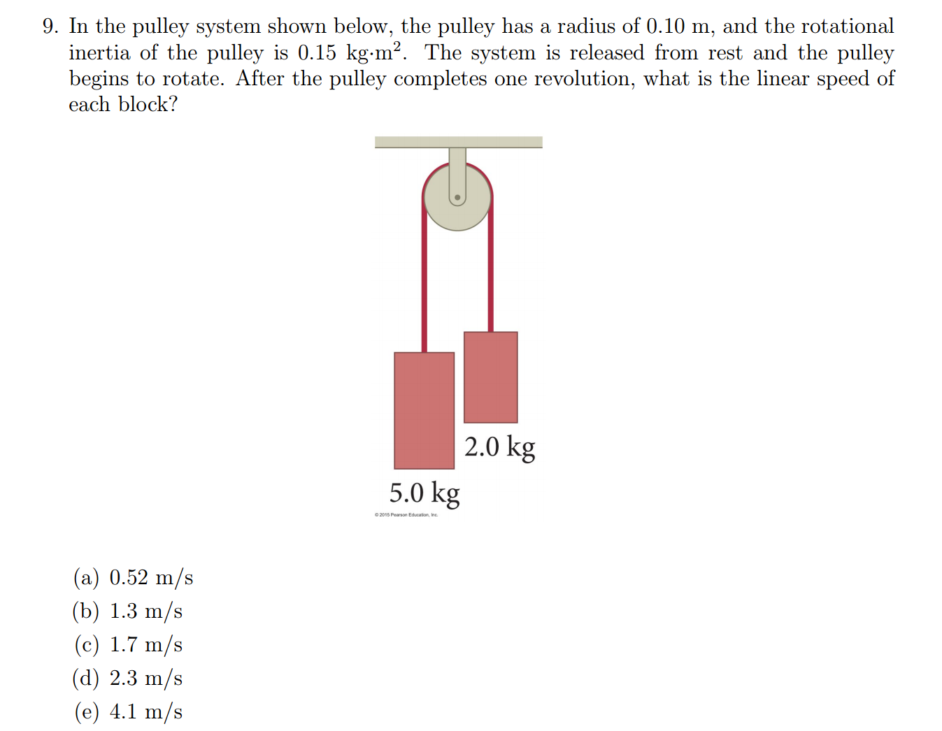 Solved In the pulley system shown below, the pulley has a | Chegg.com