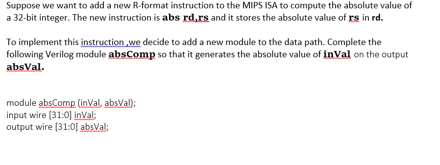 Solved Suppose we want to add a new R-format instruction to | Chegg.com