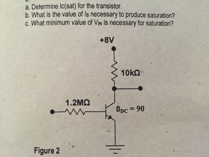 Solved Determine I_c(sat) for the transistor. b. What is the | Chegg.com