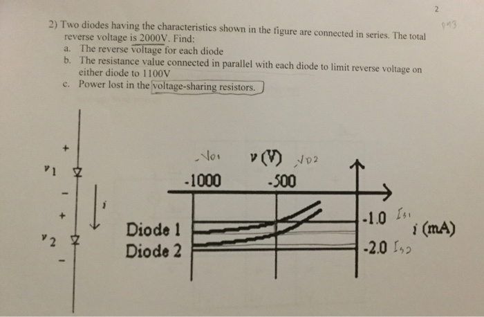 Solved: Two Diodes Having The Characteristics Shown In The... | Chegg.com