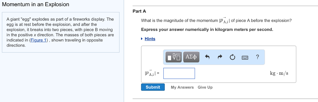 Solved Momentum in an Explosion Part A A giant "egg" | Chegg.com