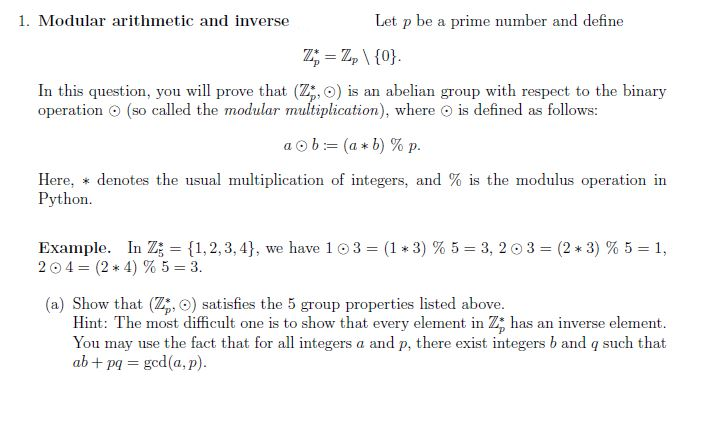 Solved Preliminaries: An abelian group (G E) is a non-empty | Chegg.com