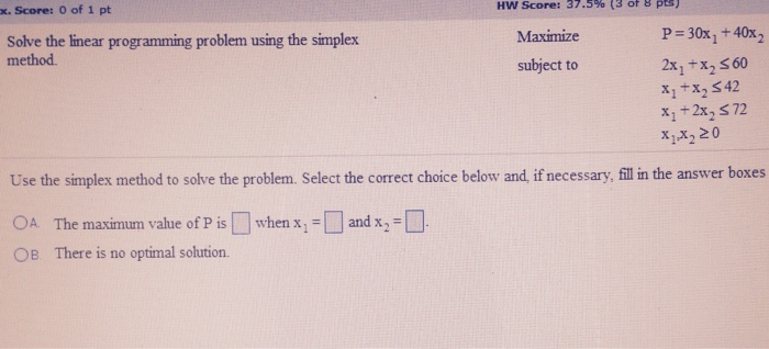 Solved Solve The Linear Programming Problem Using The 1932