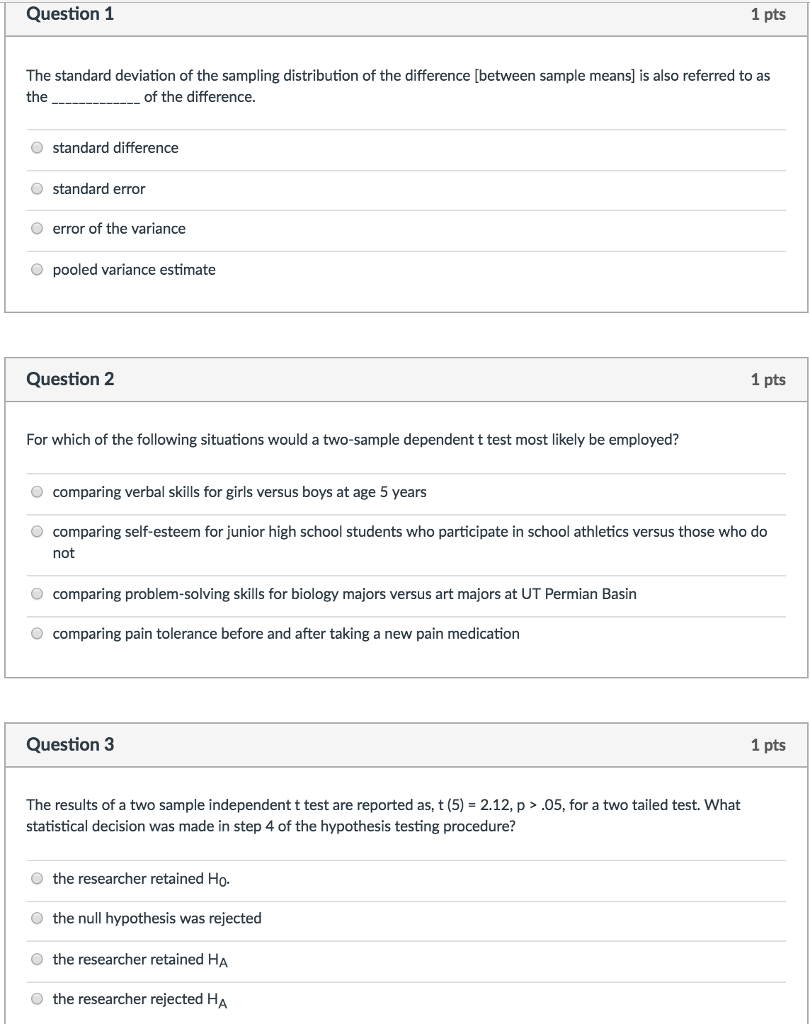 Solved The standard deviation of the sampling distribution | Chegg.com
