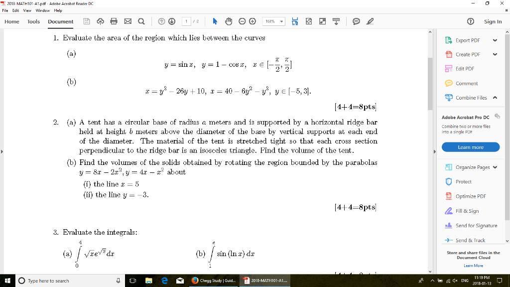 Solved 2018 MATH101.A1.pdf Adobe Acrabat Reader DC File Edit | Chegg.com
