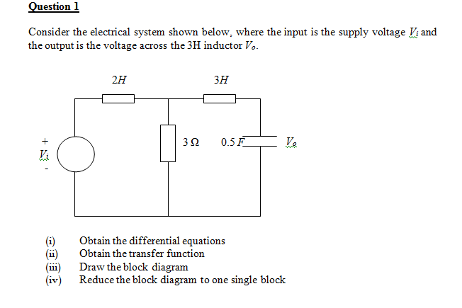 Solved Consider the electrical system shown below, where the | Chegg.com