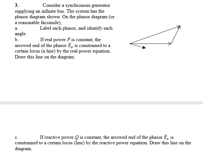 Solved 3. Consider a synchronous generator supplying an | Chegg.com