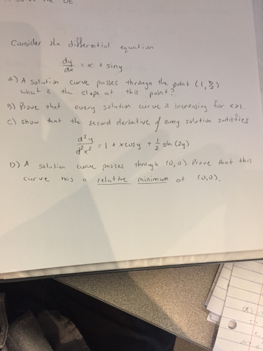 Solved Consider the differential equation dy/dx = x + sin y | Chegg.com