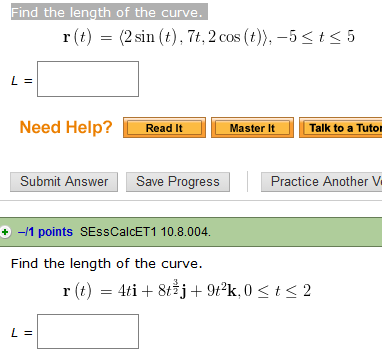 Solved Find the length of curve r(t) = (2 sin (t), 7t, 2 cos | Chegg.com