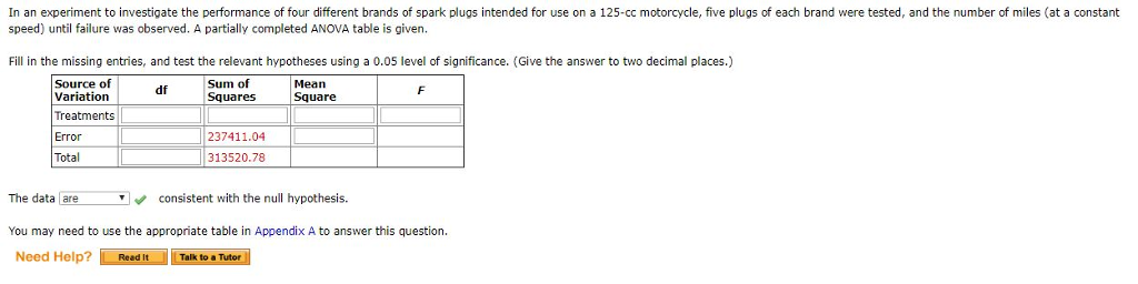 Solved In an experiment to investigate the performance of | Chegg.com