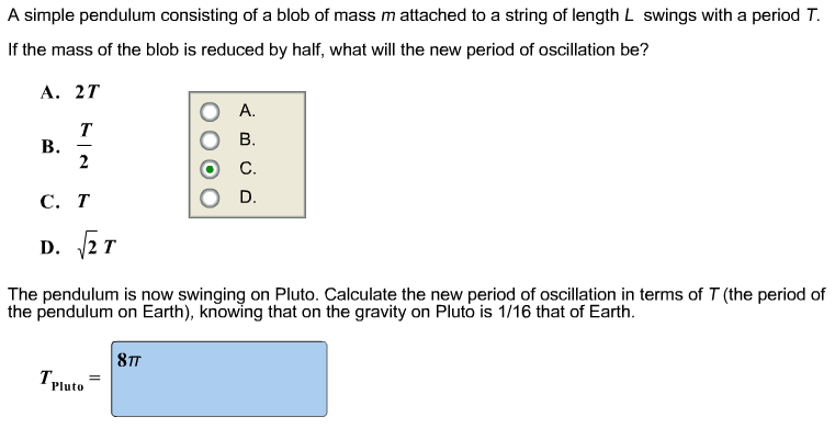 Solved The pendulum is now swinging on Pluto. Calculate the | Chegg.com Solved The pendulum is now swinging on Pluto. Calculate the | Chegg.com