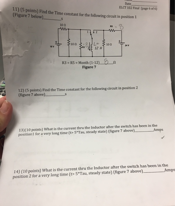 Solved Find the Time constant for the following circuit in | Chegg.com
