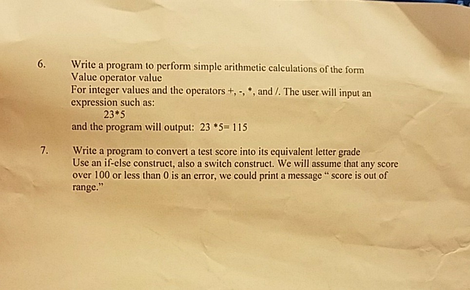 Solved Write a program to perform simple arithmetic | Chegg.com