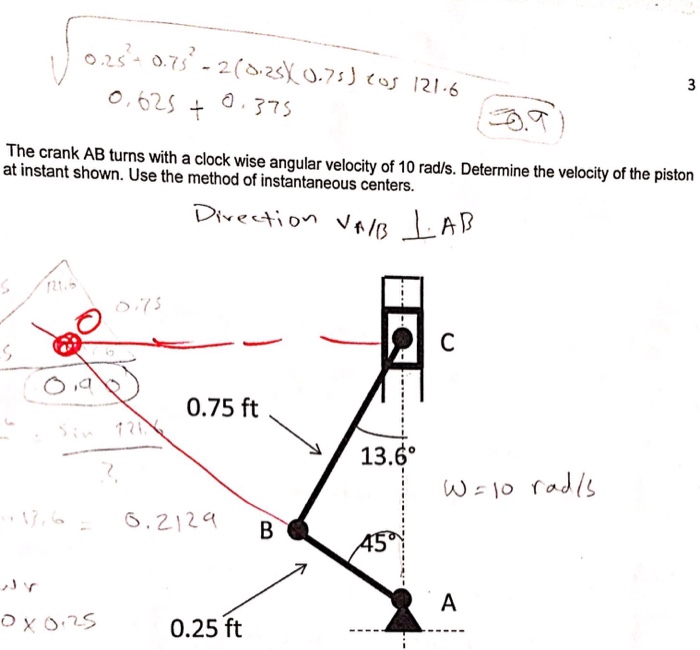 Solved The crank AB turns with a clock wise angular velocity | Chegg.com