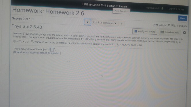 Solved 017 Section 019 Katyal Ework Homework 2 6 Score 0
