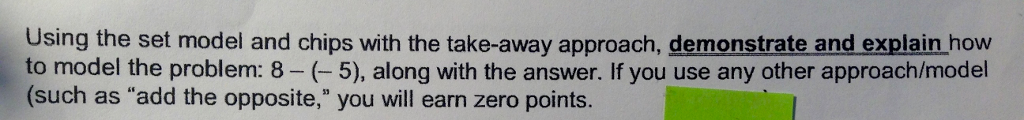 Solved Using the set model and chips with the take-away | Chegg.com