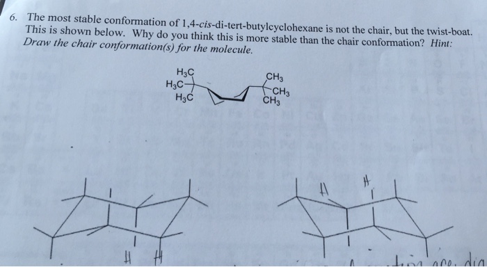 Solved The most stable conformation of 1, | Chegg.com