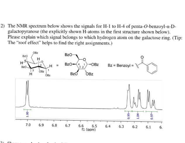 Solved The NMR spectrum below shows the signals for H-l to | Chegg.com