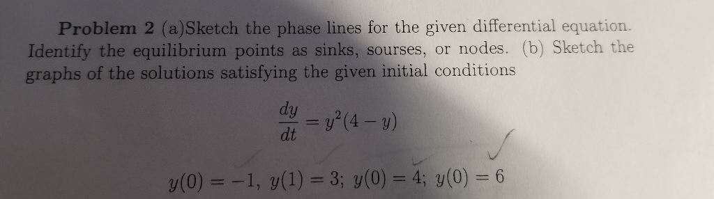 Solved Problem 2 (a) Sketch the phase lines for the given | Chegg.com