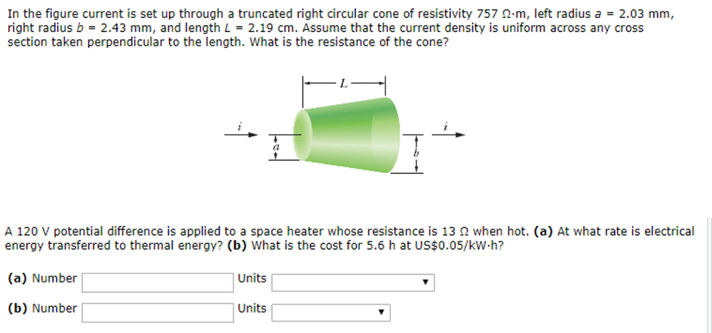 Solved In the figure current is set up through a truncated | Chegg.com