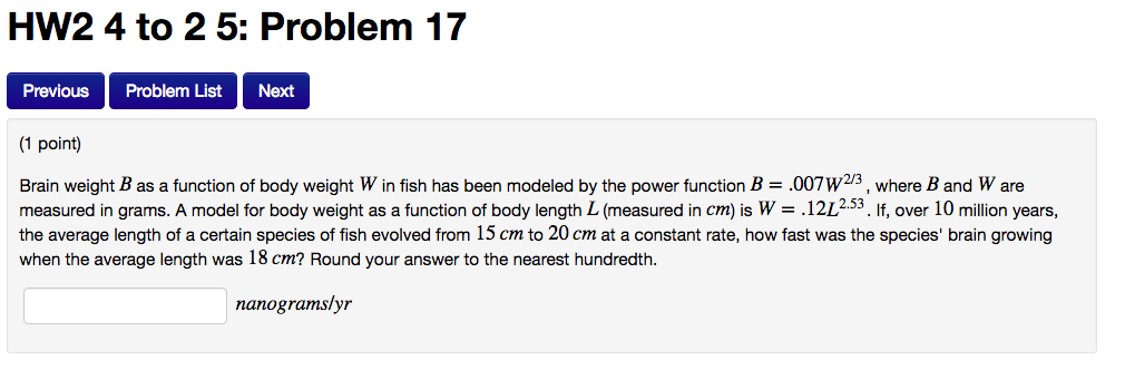 Solved HW2 4 to 2 5: Problem 17 Previous Problem List Next | Chegg.com