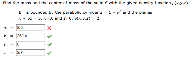 Solved Find the mass and the center of mass of the solid E | Chegg.com