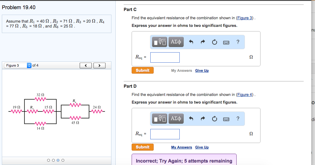 Solved Part C: FInd the equivalent resistance of the | Chegg.com