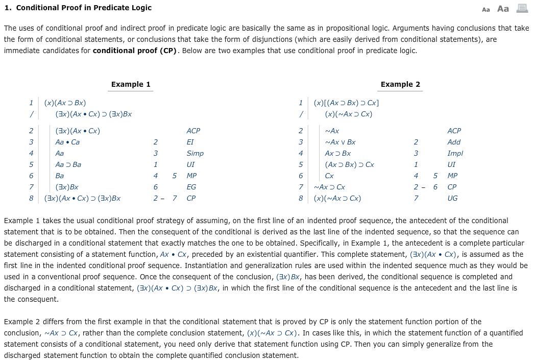 Conditional Proof in Predicate Logic. Question is | Chegg.com