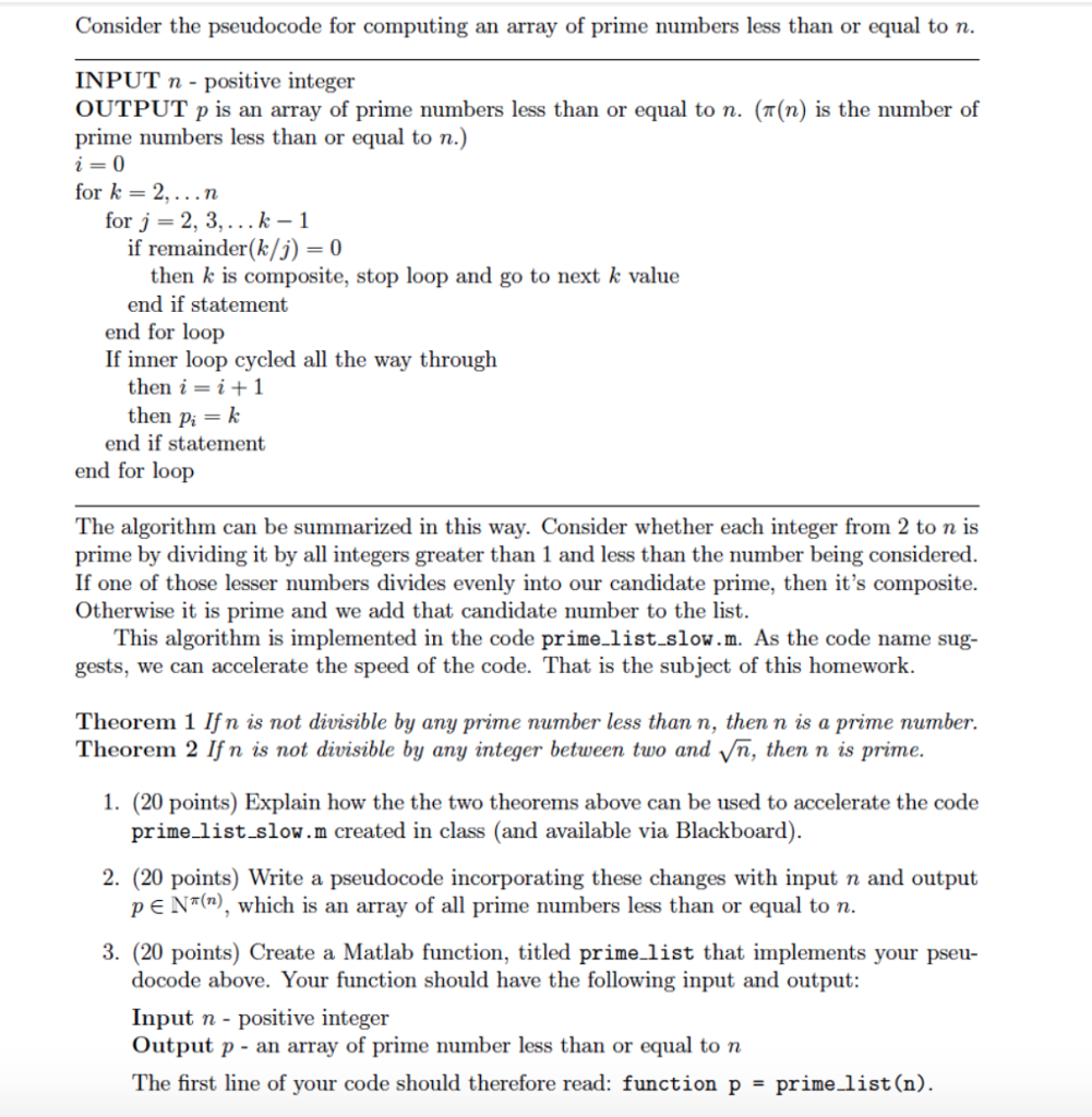 Consider the pseudocode for computing an array of | Chegg.com