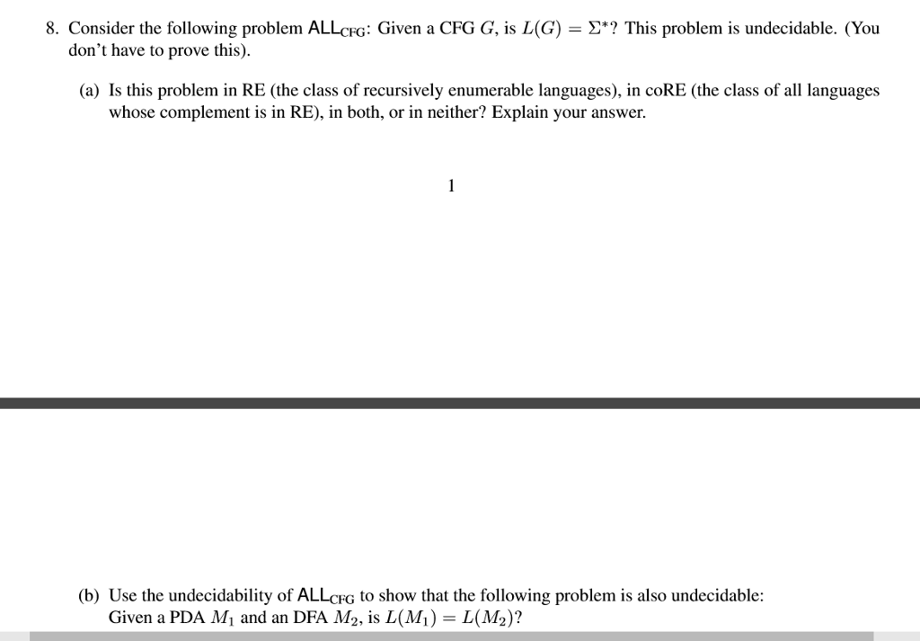 Solved Consider the following problem ALL_CFG: Given a CFG | Chegg.com Solved Consider the following problem ALL_CFG: Given a CFG | Chegg.com