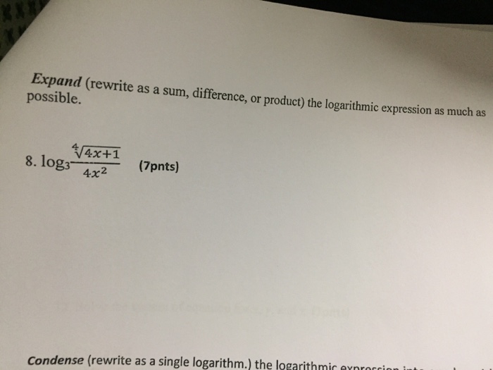 Solved Expand (rewrite Possible. sum, difference, or | Chegg.com