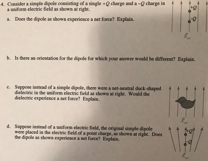 Solved 4. Consider a simple dipole consisting of a single +2 | Chegg.com
