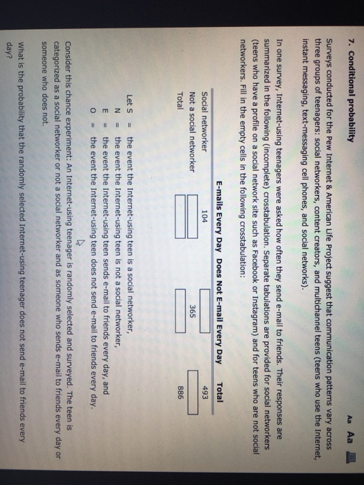 Solved 7. Conditional probability AaAa Surveys conducted for | Chegg.com