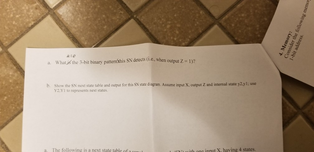 Solved A 3 C 2. Sequential Network: The following is a coded | Chegg.com